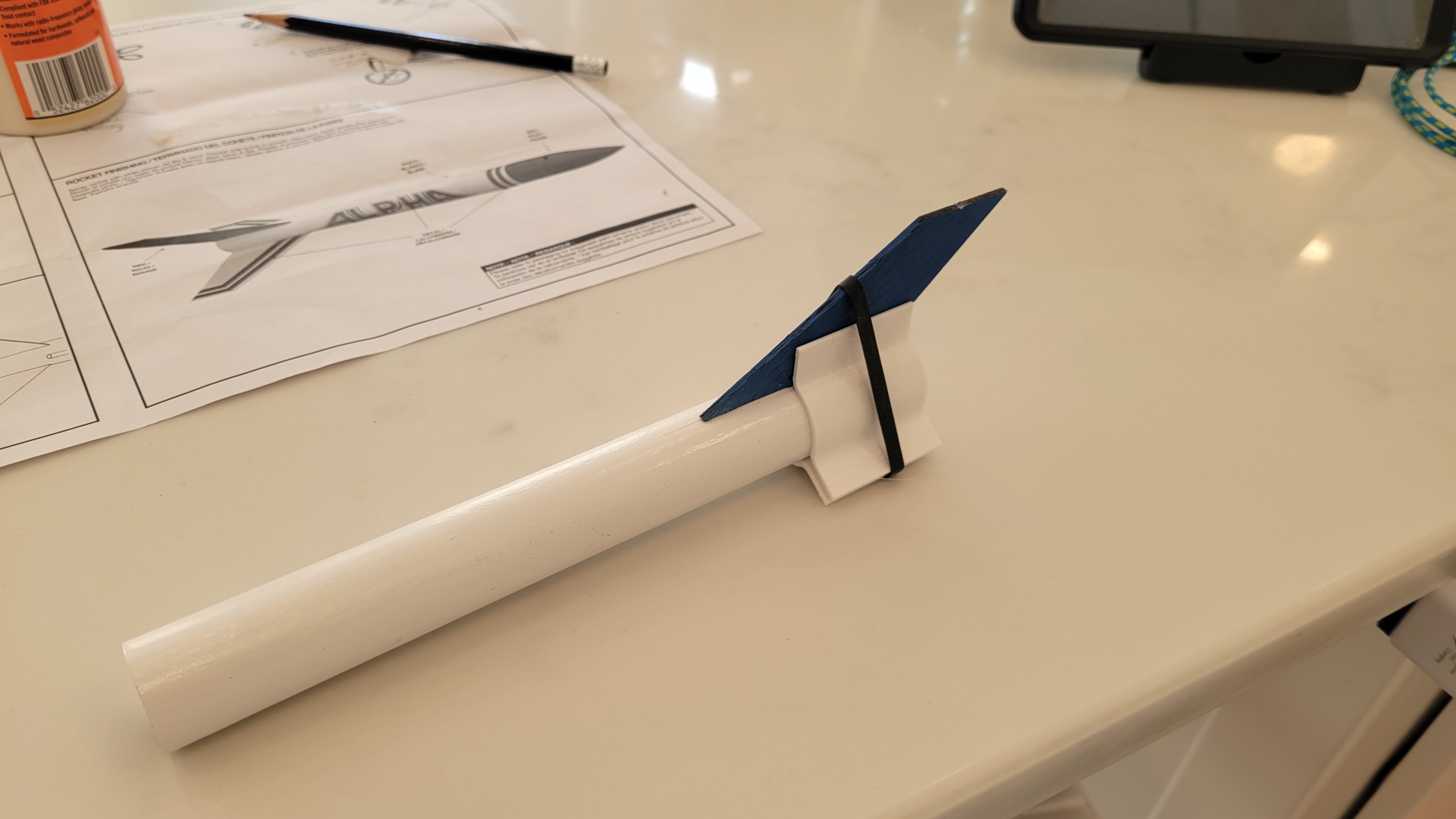 Model Rocket Fin Assembly Jig (25mm tube) by toggledbits | Download ...