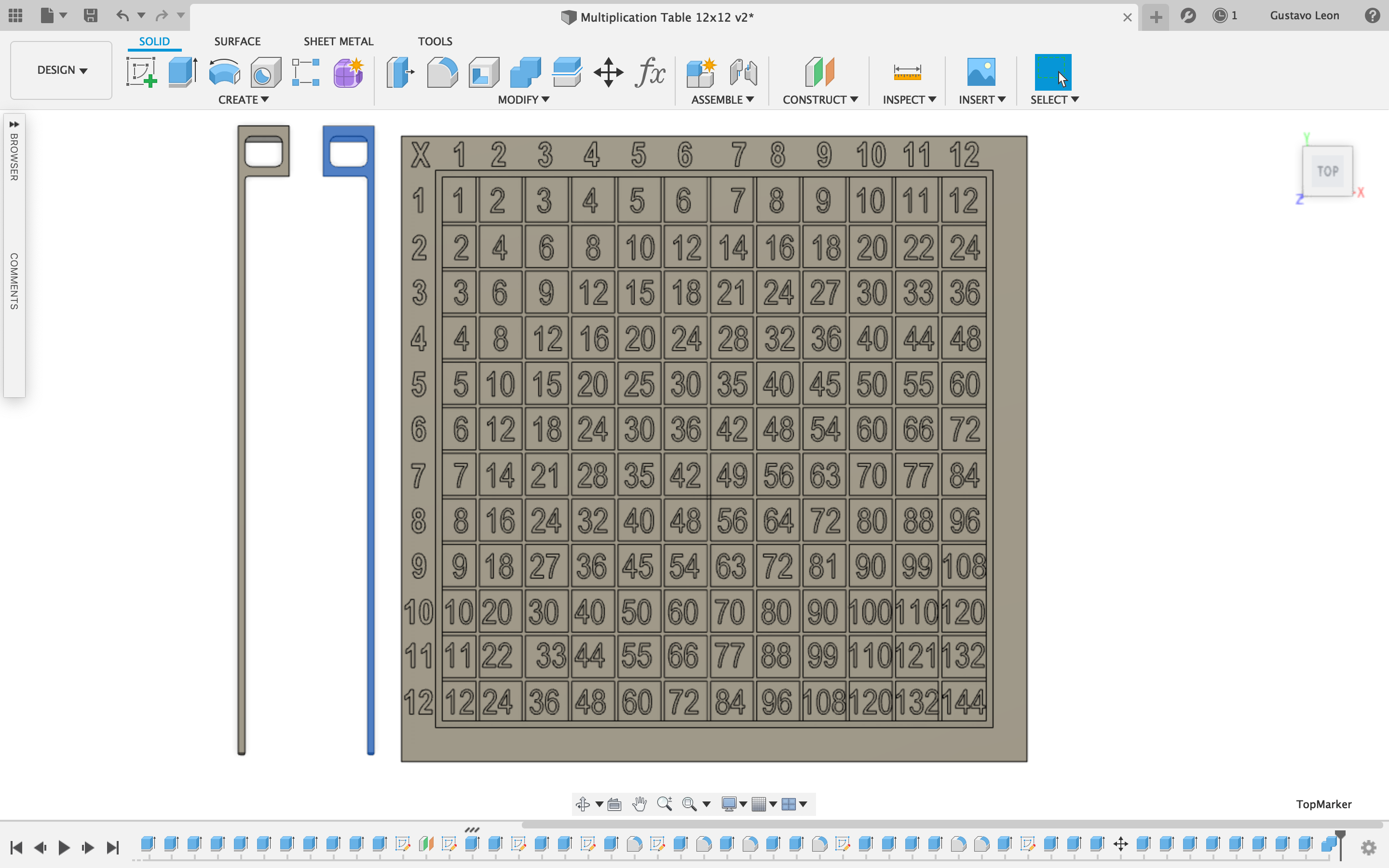 12x12 Multiplication Chart by Mocodroid | Download free STL model ...