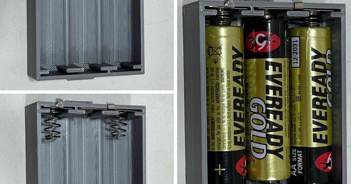 Simple AA Battery Box by Fheder | Download free STL model | Printables.com