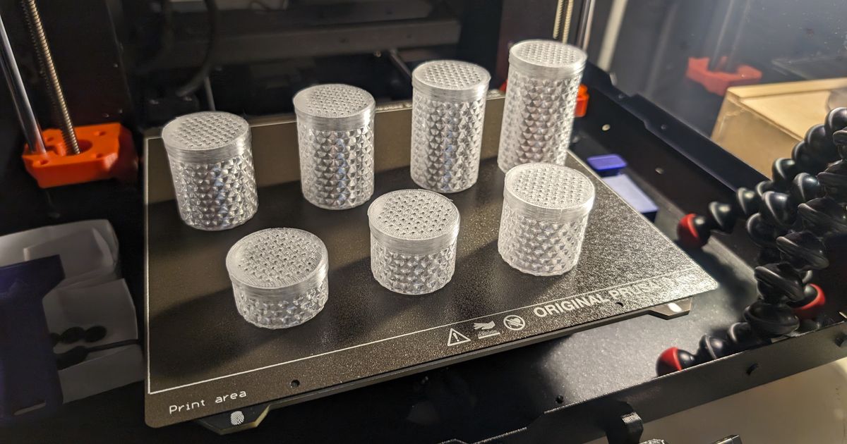 Variable Height Fast-Printing Screw-Top Desiccant Container (v2) No lid ...