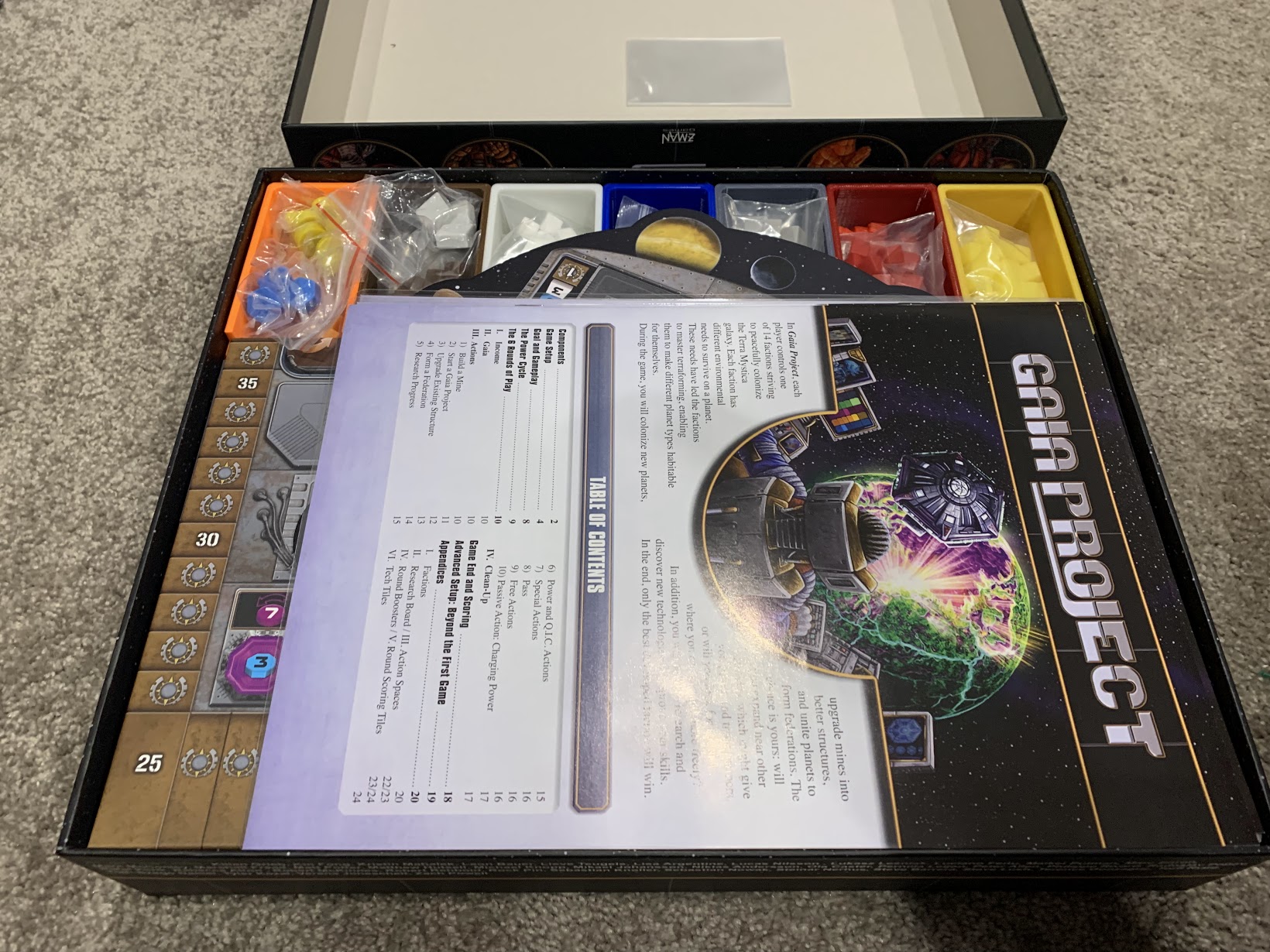 Gaia Project boardgame organizer (sleeved edition) by Nizmox | Download free STL model ...