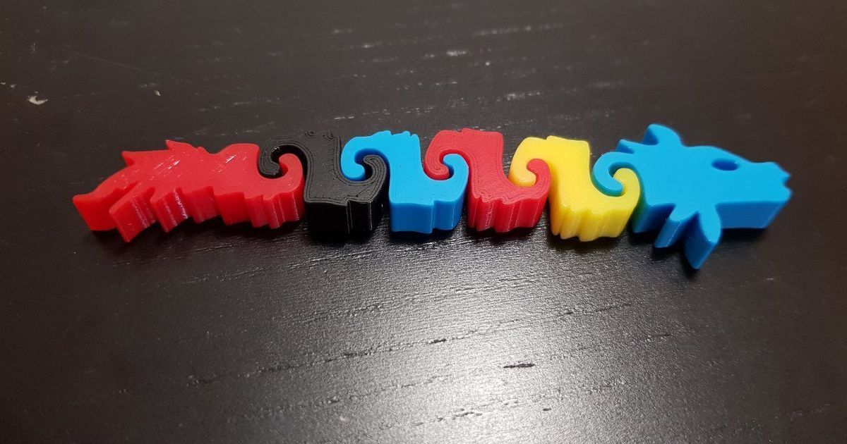 Dragon puzzle - filament sample swatches by Qualith | Download free STL ...