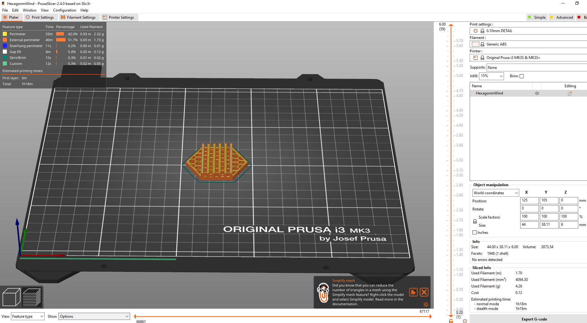 Simple Hexagon Filament Winder clip by Finn | Download free STL model ...