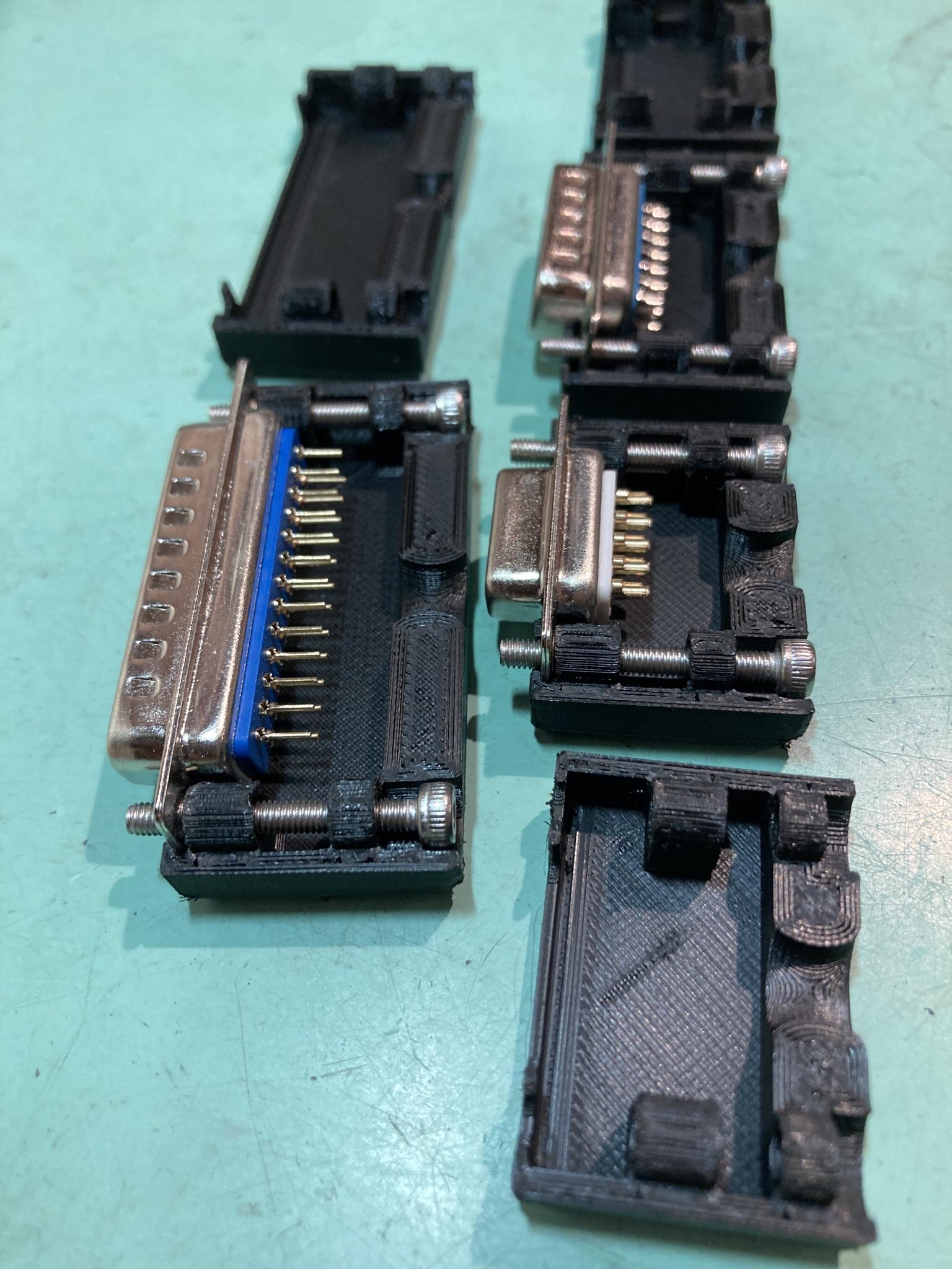 D-sub Backshells, captive clamshell-type by Trillium_Atelier | Download ...