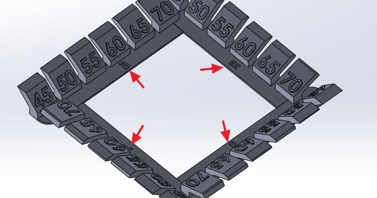 #0034 Overhang Test [4 sided] - 3 variants to choose from by BuildX ...