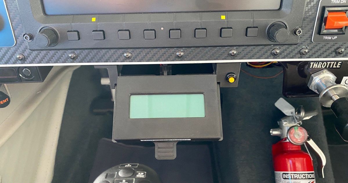 Van's RV-12 ECU Backup Display Mounting Tray by JS_SunnyFlorida ...