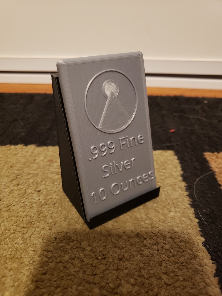 Silver Ingot Replica w/Display Stand by 3D Printing Club | Download ...