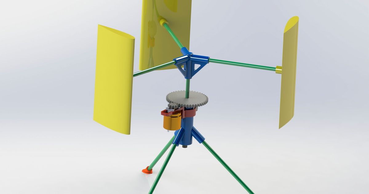 Darrieus Wind Turbine From Pencils and 3d Printed Parts por adriancubas ...