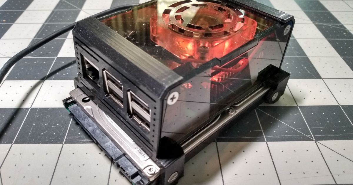 Raspberry Pi 3B Case with SSD or 2.5" HDD Mounting Rails + Optional ...