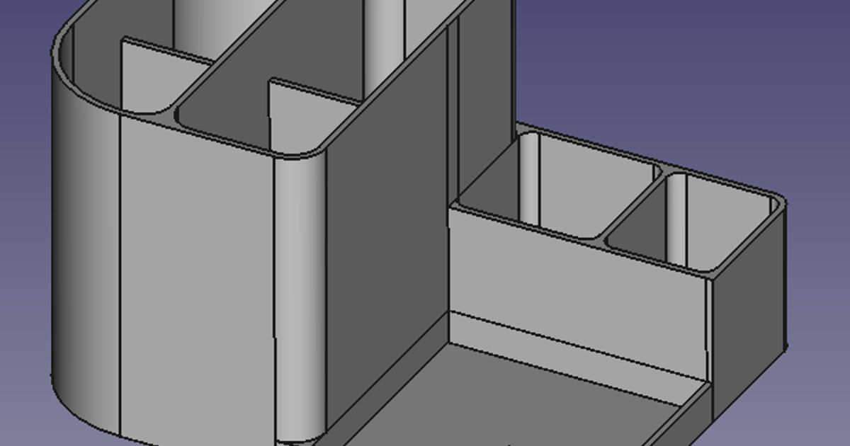 Multi compartment desk organizer pencil holder by encbar5 | Download free STL model | Printables.com