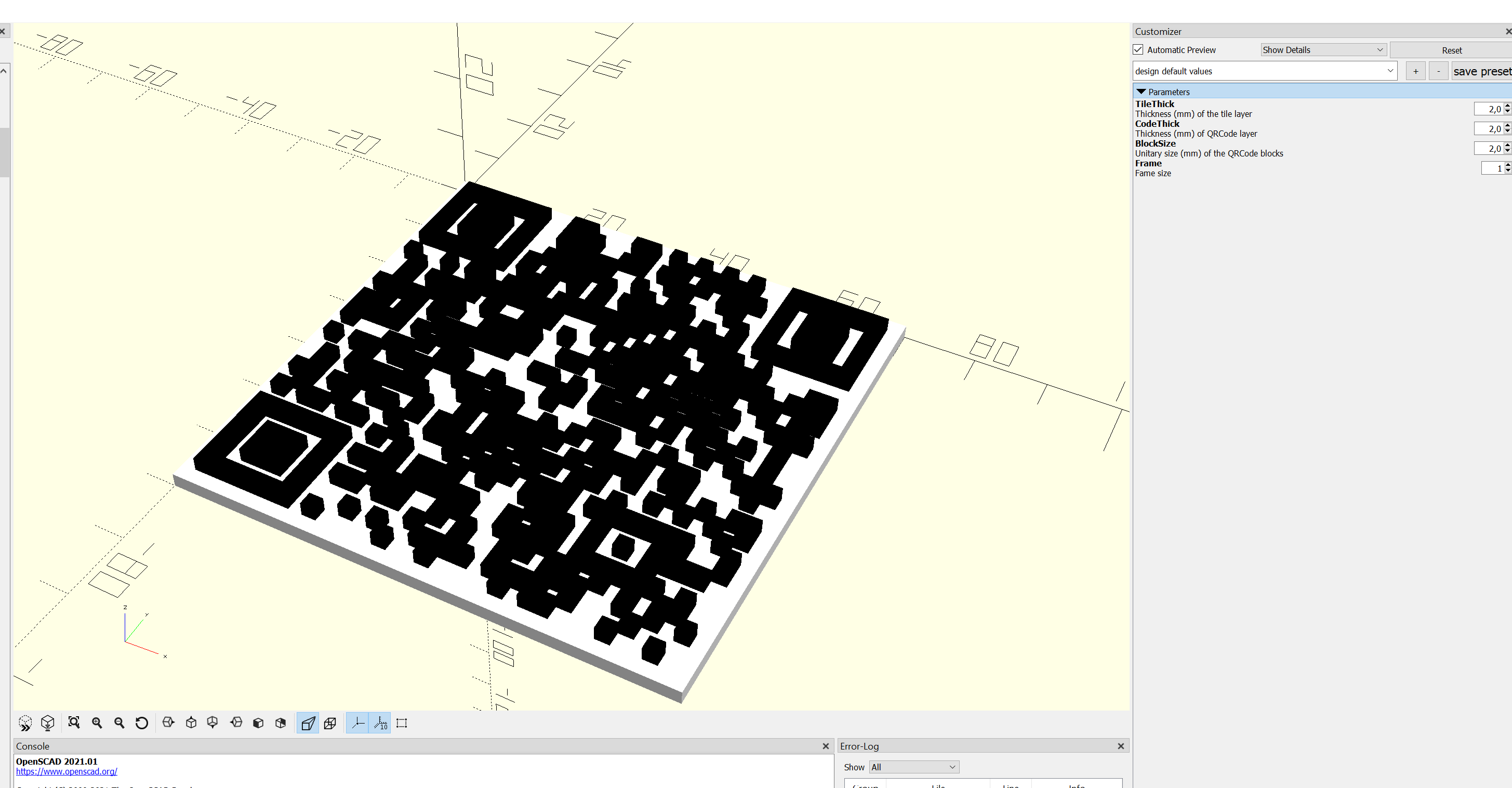 QR Code badge recipe - OpenSCAD by Guido3D | Download free STL model ...