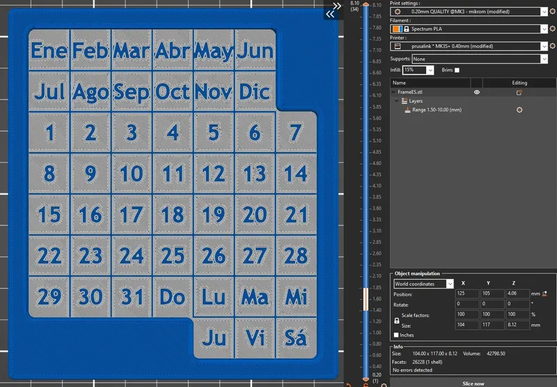 Puzzle Daily Calendar (Multilanguage) by mikrom | Download free STL ...