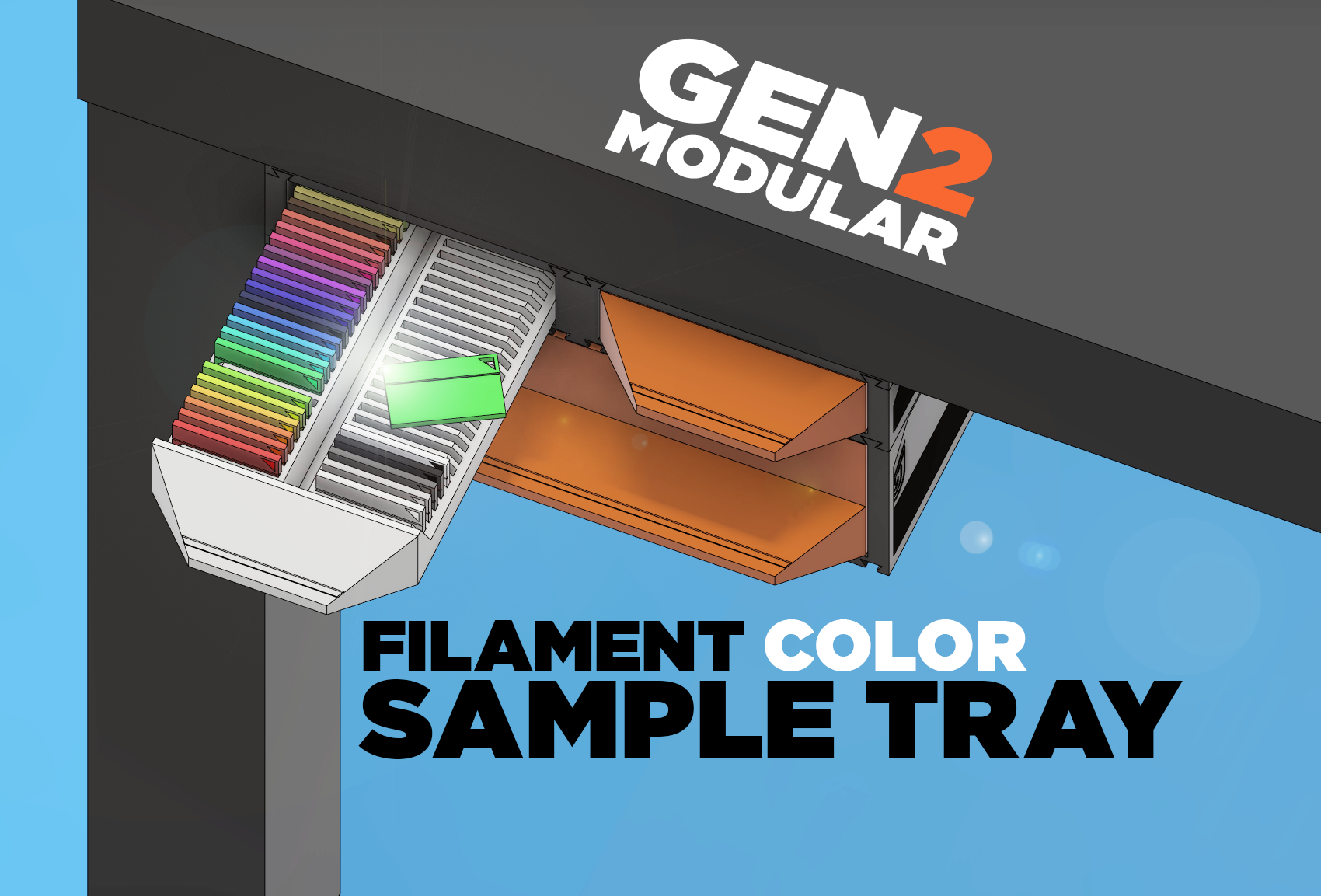 GEN2 Filament Color Sample Tray por Jerrari | Descargar modelo STL ...