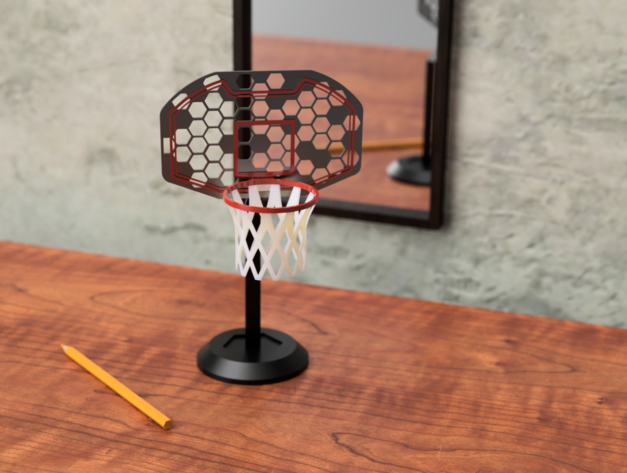 Tiny Basketball basket with table stand and bin mount by Nils Kal ...