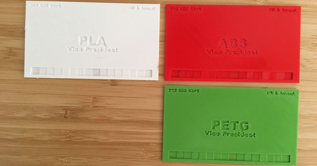 Business Card Style Filament Sample by DHKim | Download free STL model ...