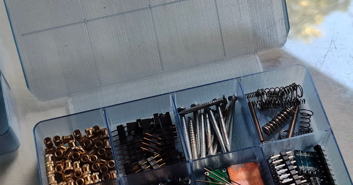 Foldable print in place sorting box for small parts by function.3d ...