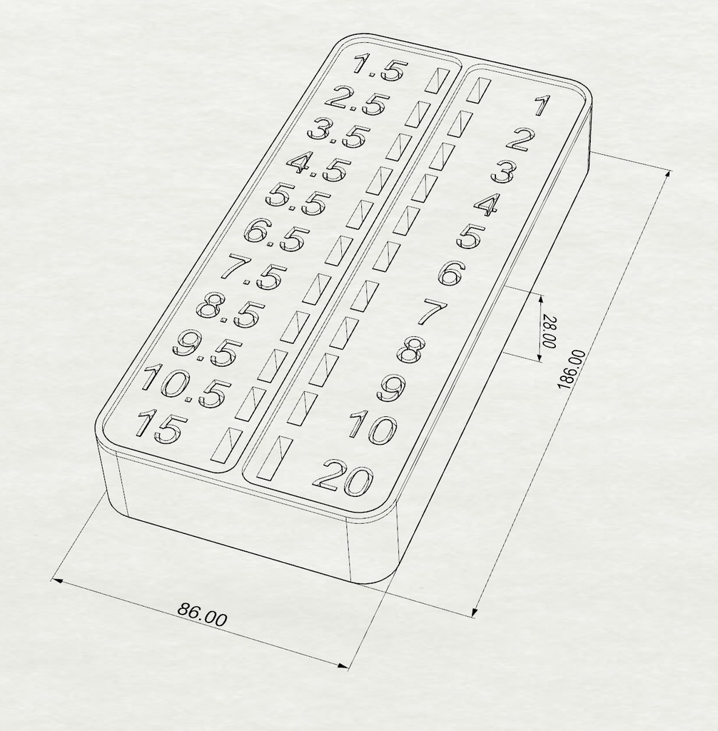 Fillet gauge organizer by PiotrC | Download free STL model | Printables.com