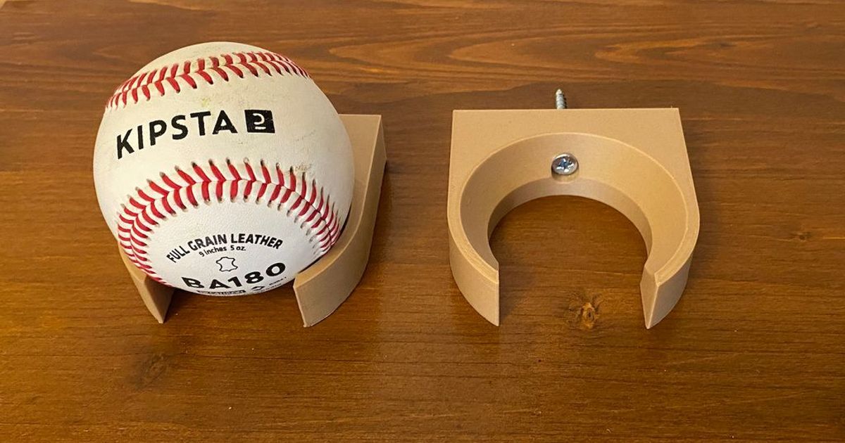 Baseball wall holder by PiotrC | Download free STL model | Printables.com