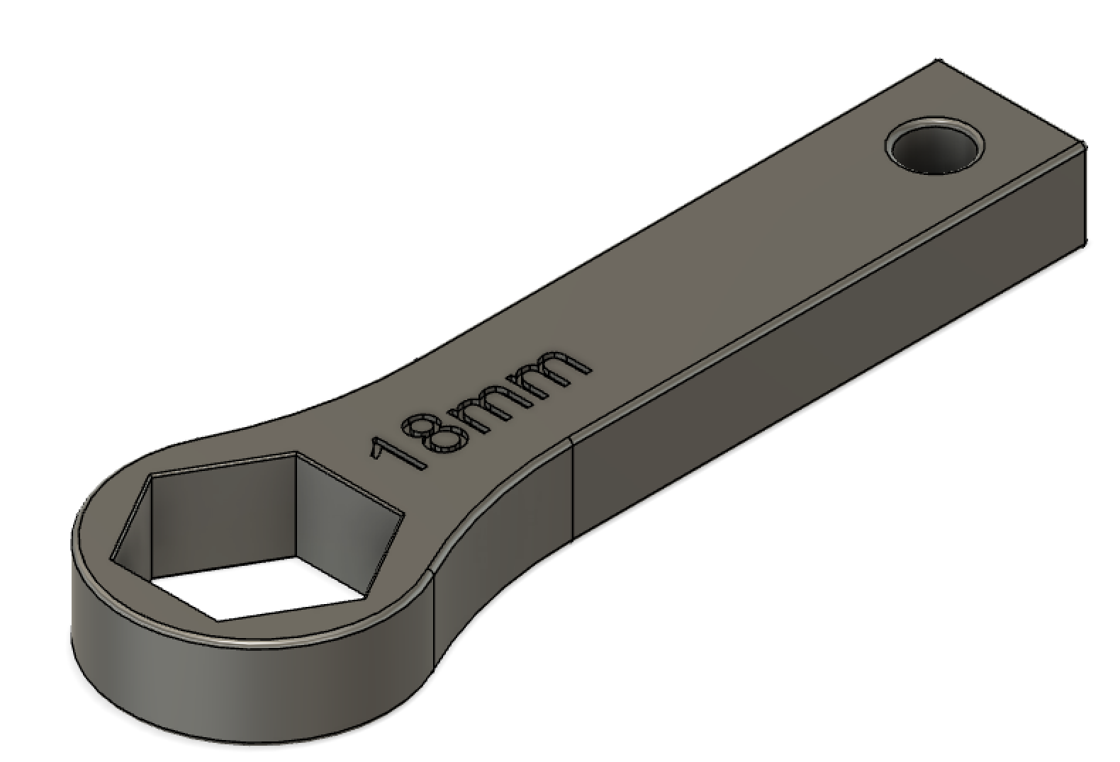 18mm 6 sided stubby spanner by REG | Download free STL model ...