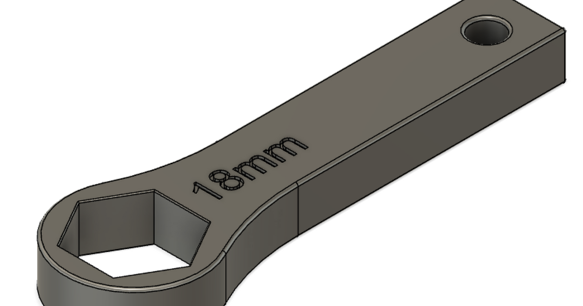 18mm 6 sided stubby spanner by REG | Download free STL model ...