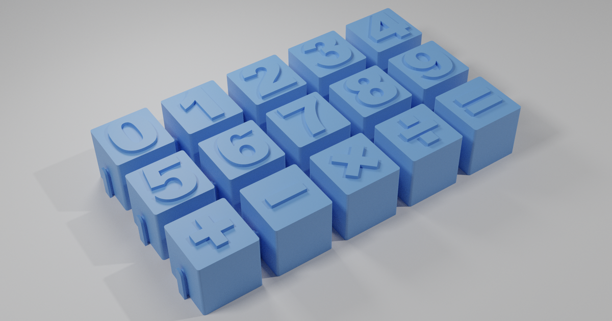 Educational Interlocking Number Blocks Toy by DC | Download free STL ...