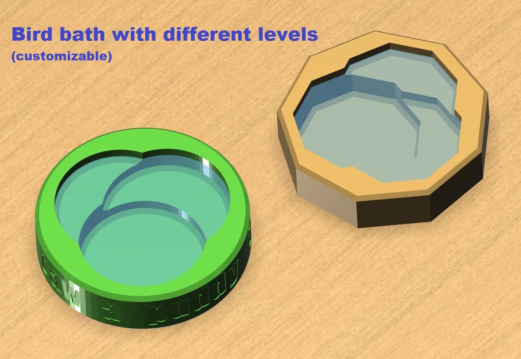 Bird bath with different levels (customizable) by Coat | Download free ...