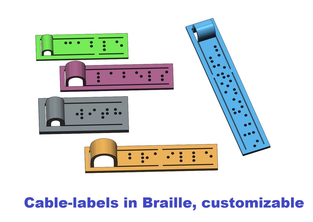 Cable-label in Braille, customizable by Coat | Download free STL model ...