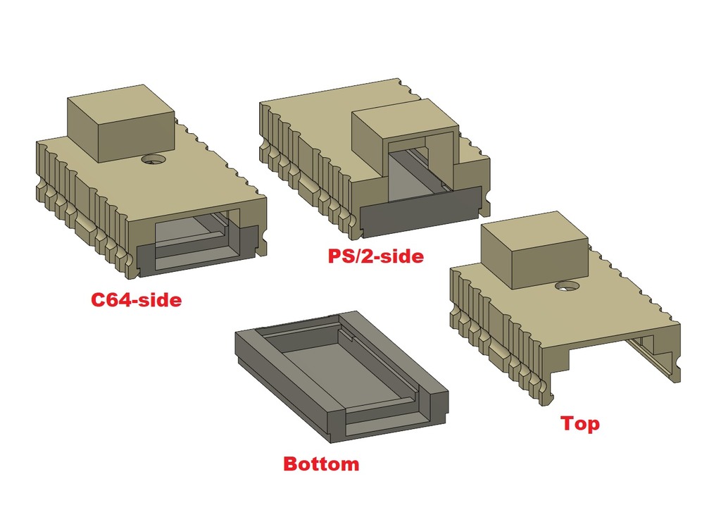 Case for Commodore 64 PS/2 mouse to 1351 mouse adapter by Coat ...