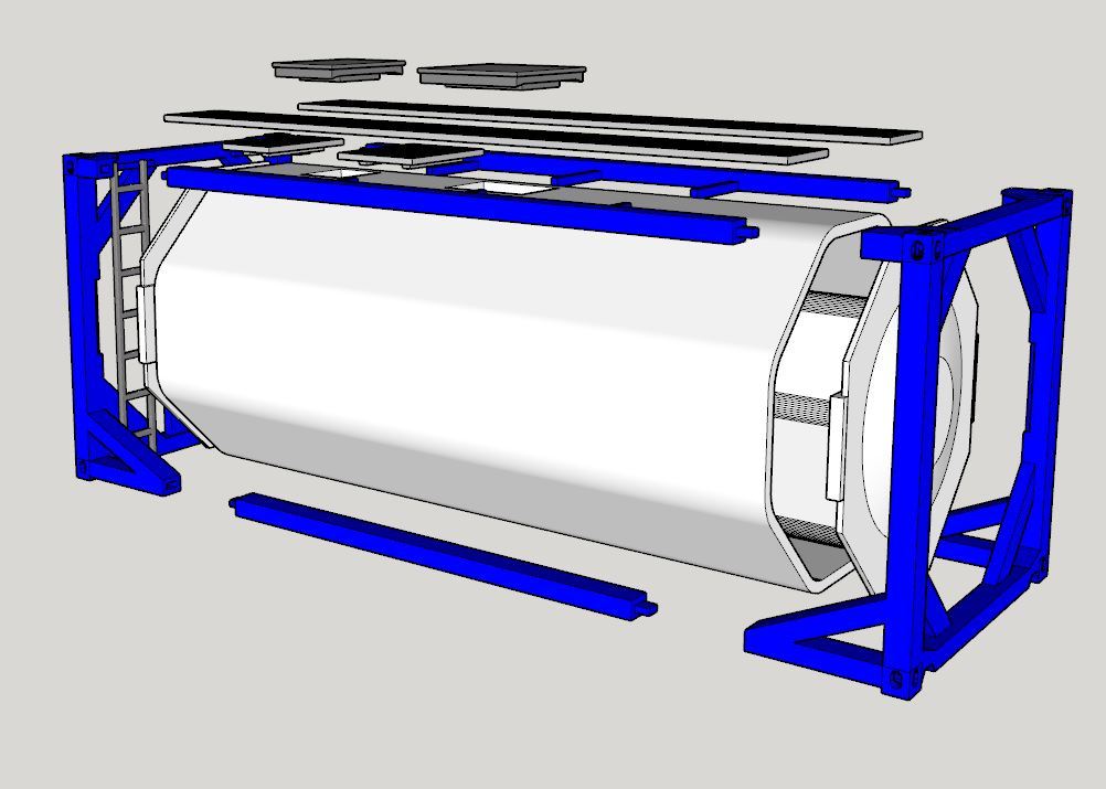 20' ISO Tank Container for your Garden Railroad - 1:29 compatible scale ...