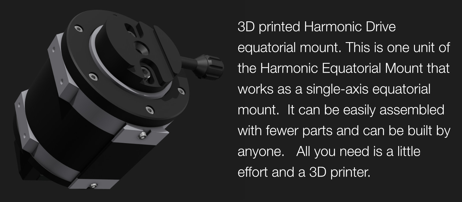 Keen-One Harmonic Drive EQ Mount by MrDeepAddicted | Download free STL ...