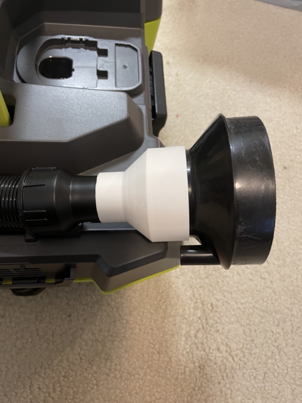 Ryobi 3-gal wet/dry vacuum to dryer vent cleaner adapter by Matt G ...