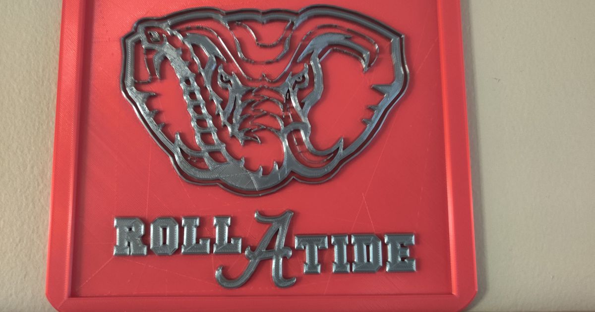 Alabama Wall Decor ROLL TIDE by Top of the Hill 3D | Download free STL ...