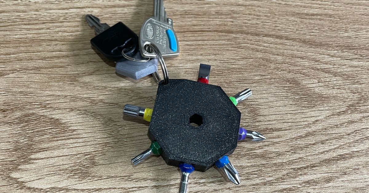 Multibit Screwdriver Keychain by wbworks.aus | Download free STL model ...