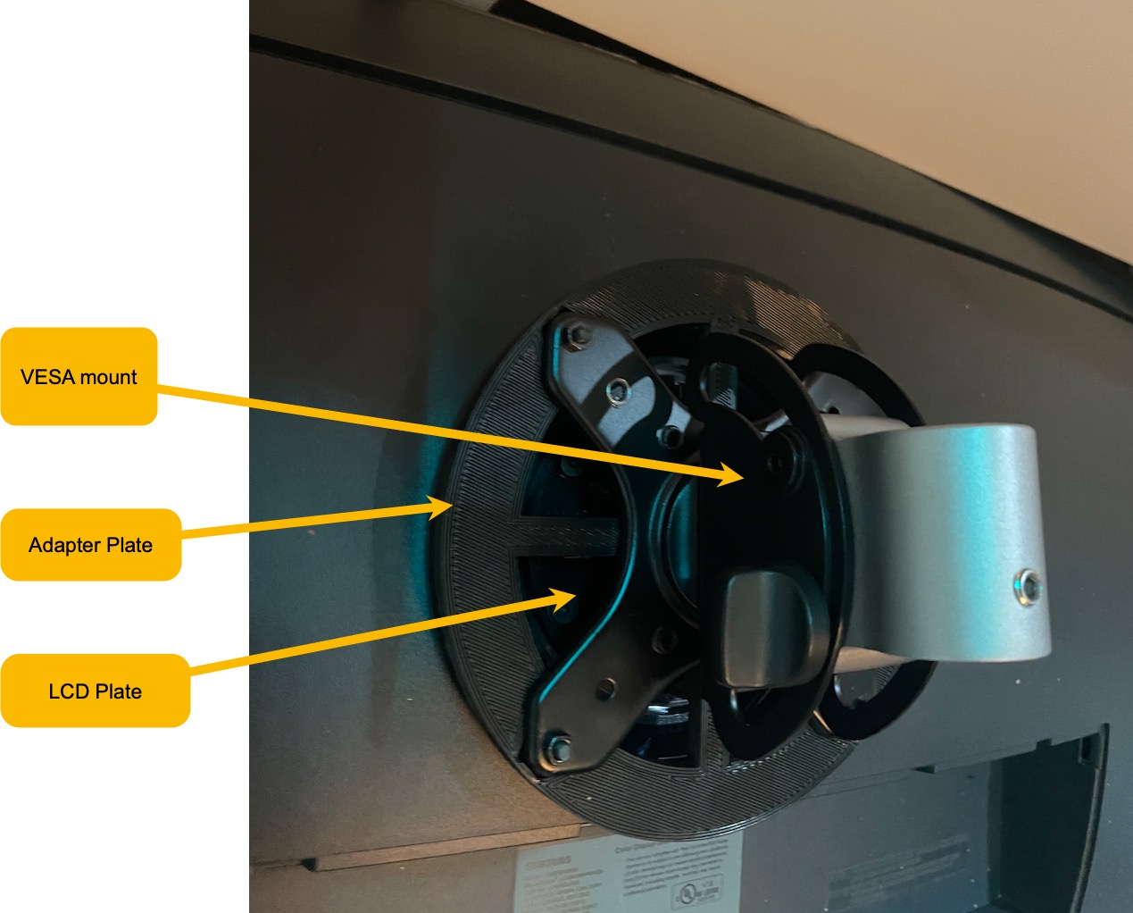 Vesa Adapter plate for non standard LCD/Monitor mounts - 75mmx40mm to ...