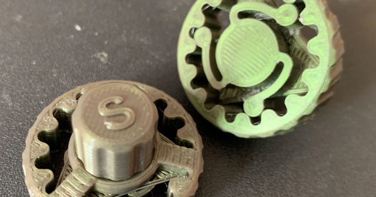 Print-in-place Rotary Fidget Detent Knob with detent strength options ...