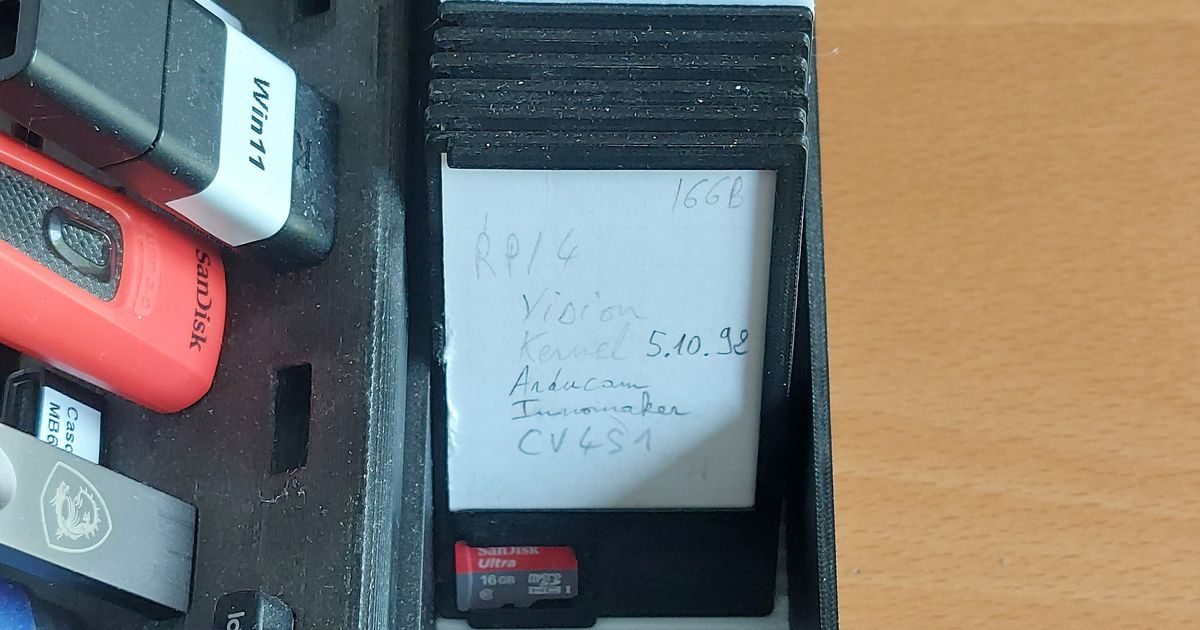 microSD card rack and label card holder by ron | Download free STL ...