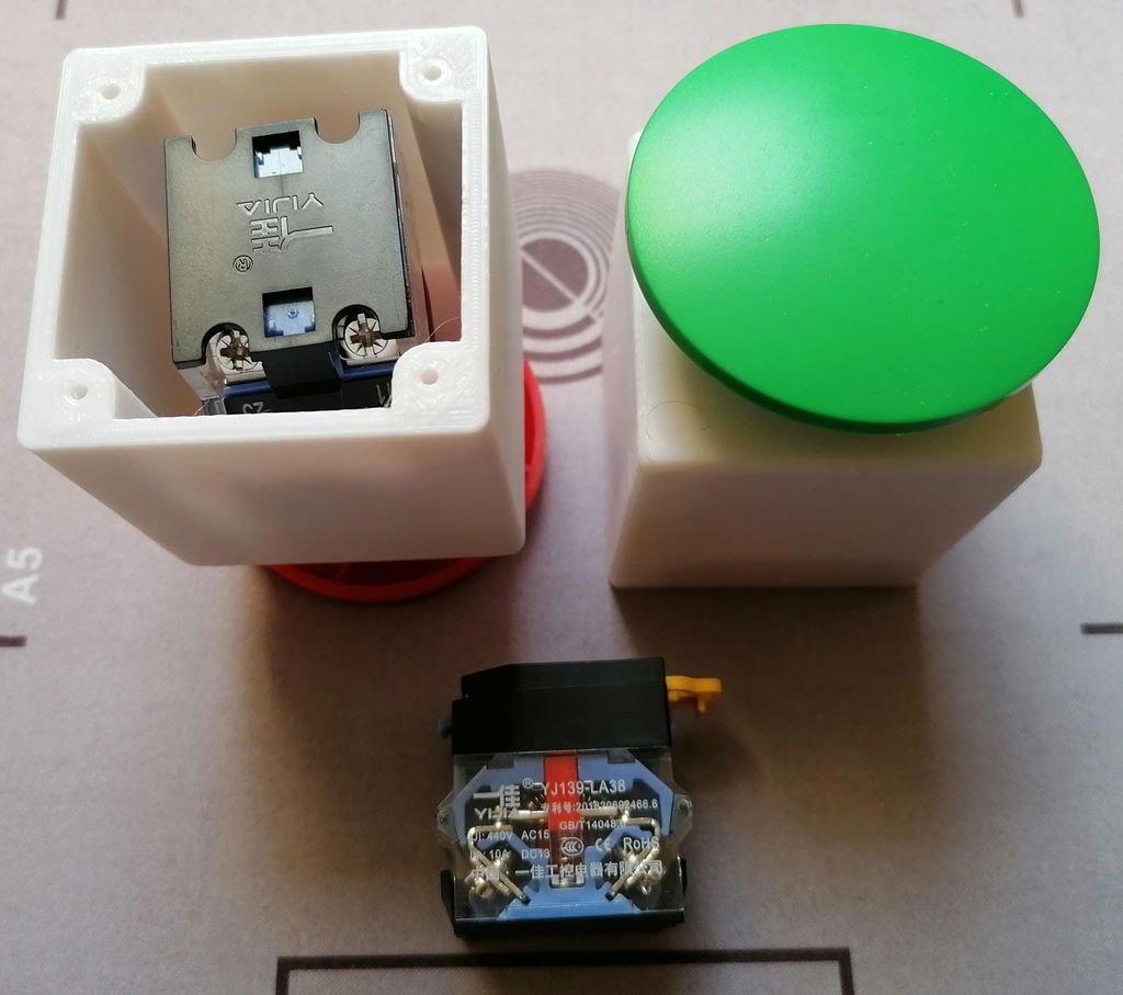 Push Button Case (mushroom head, 22mm) by Octoate | Download free STL ...