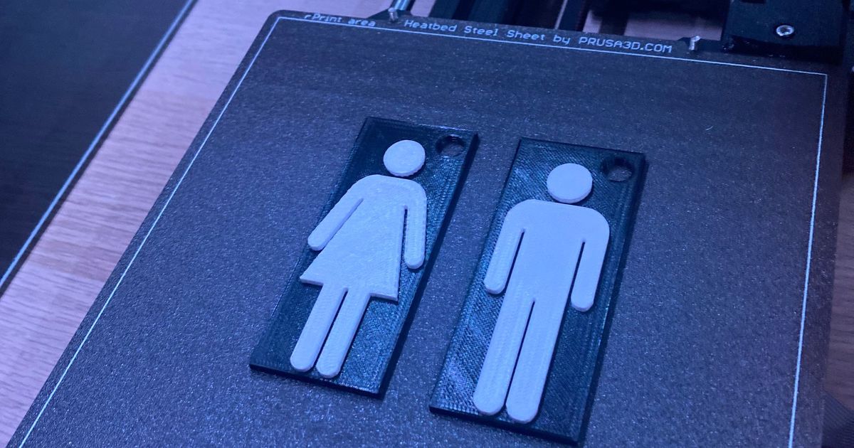 WC/Toilet keytag Man / Woman by Bohumil Horký | Download free STL model ...