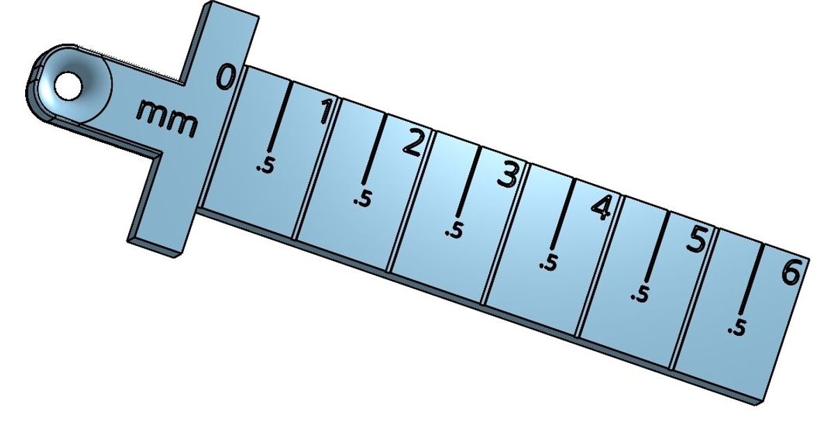 Simple Keychain Ruler by Akihiro | Download free STL model | Printables.com