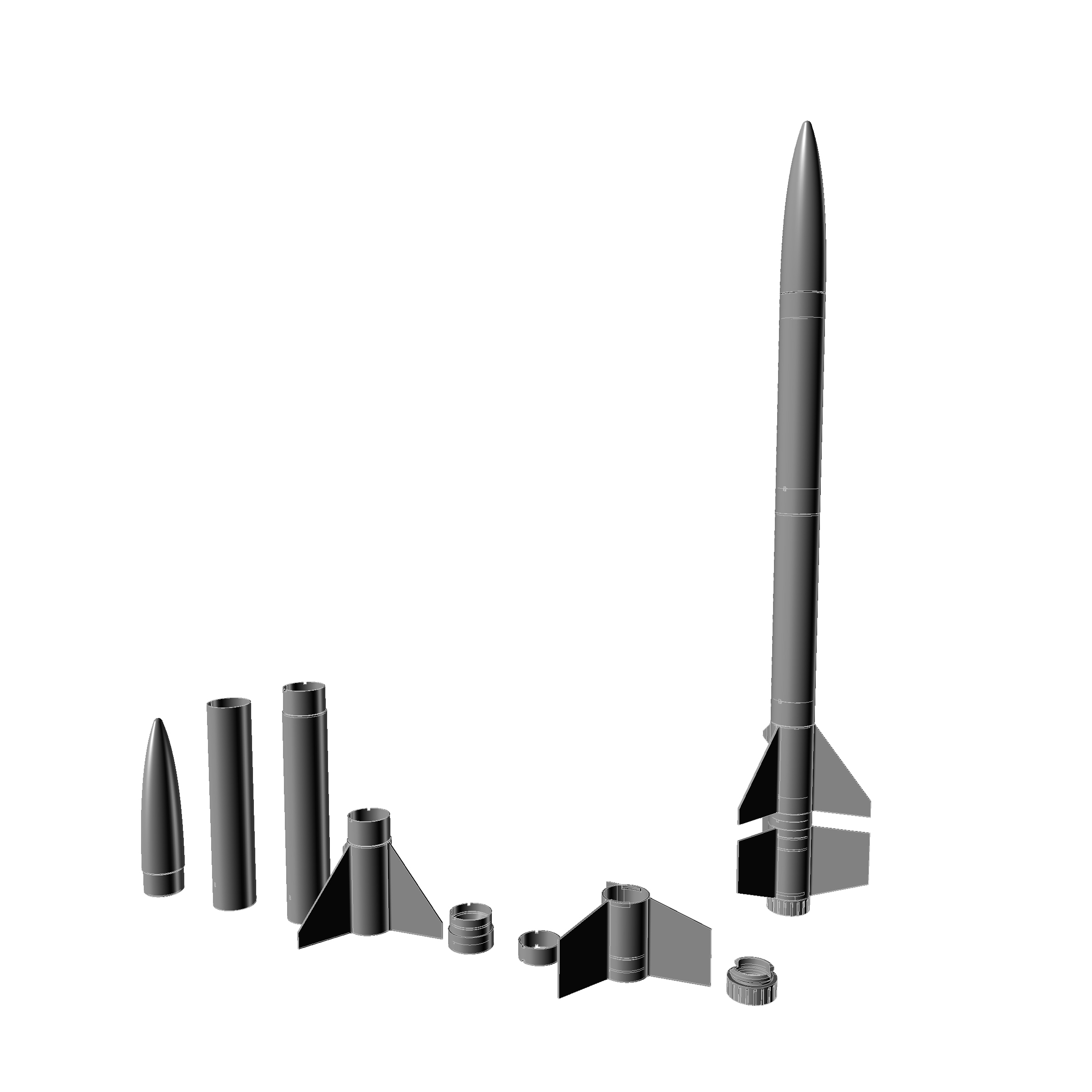 Split Fin Model Rocket by TperroneDesign | Printables Store