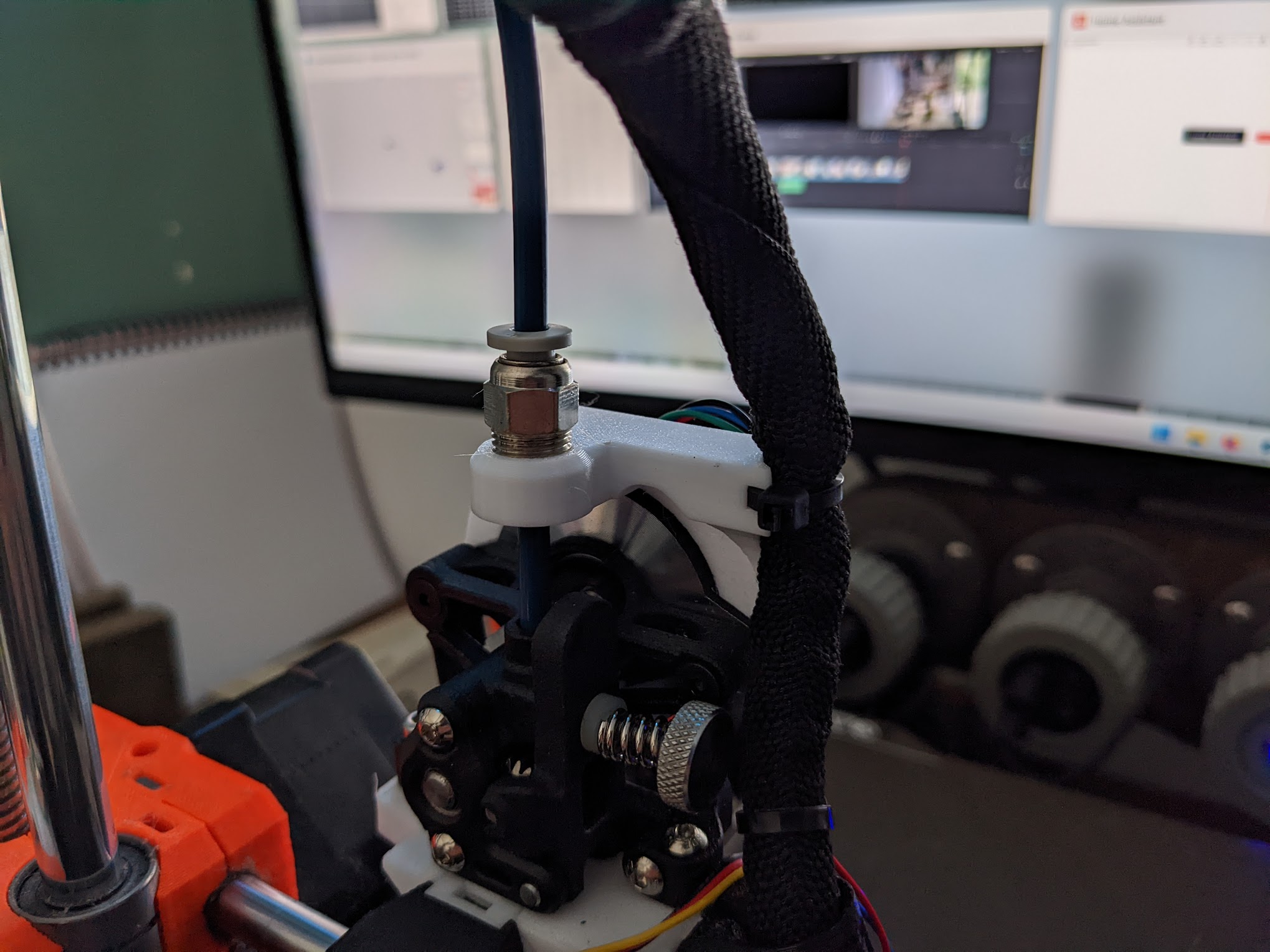 Mini Sherpa reverse Bowden support and Extruder passthru blank by ...