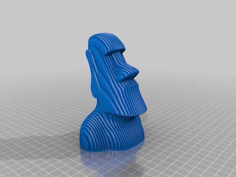 Easter island Moai - Sliced (Single & Dual colour versions) by Aero3D ...