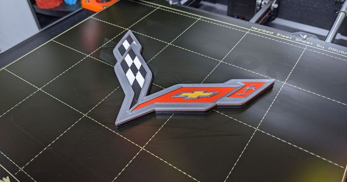 Corvette C7 Emblem - Multicolor by EG3Dprinting | Download free STL ...