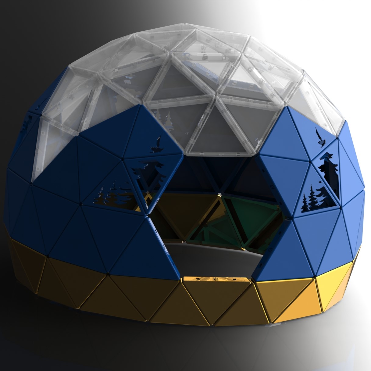 Geodesic Dome Cat House - Pine Tree Cutouts by Dean Rogers | Download ...