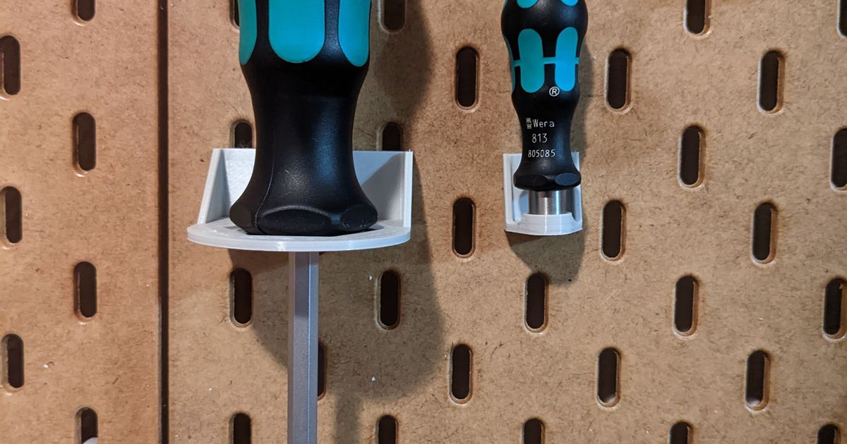 IKEA Skadis Holder for Wera bit screwdriver (big and mini) by Kai | Download free STL model ...