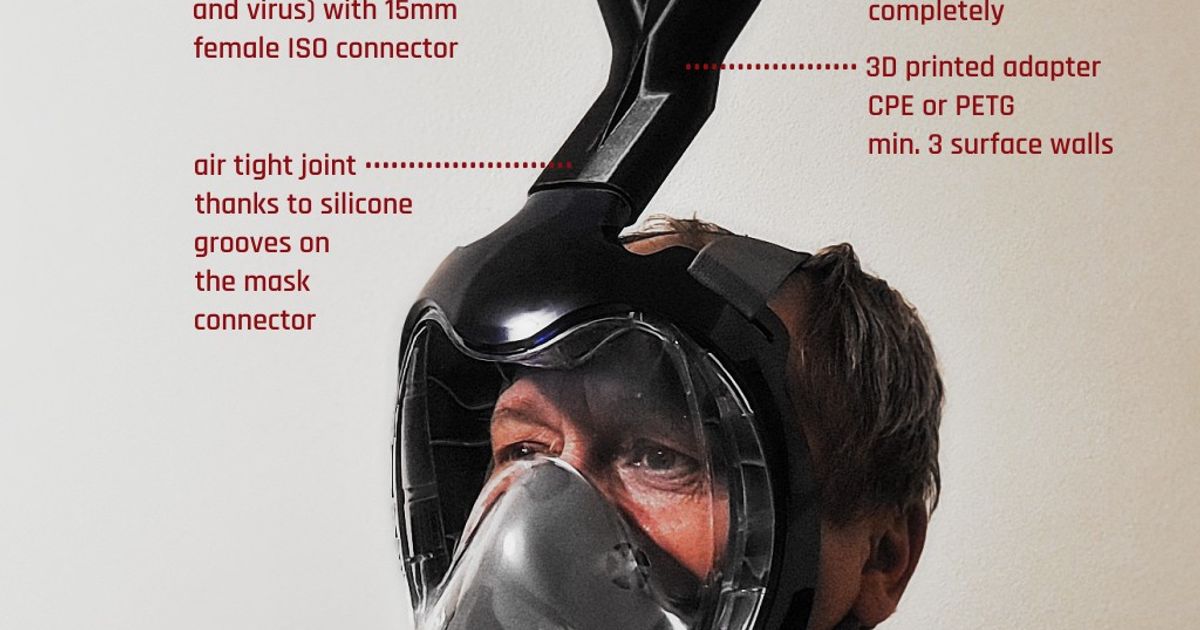 Adapter for Covid-19 emergency mask for medical professionals by Tom ...