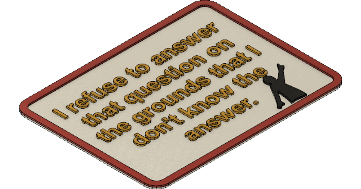 Answer Questions Sign - MMU by Greg Kats | Download free STL model ...