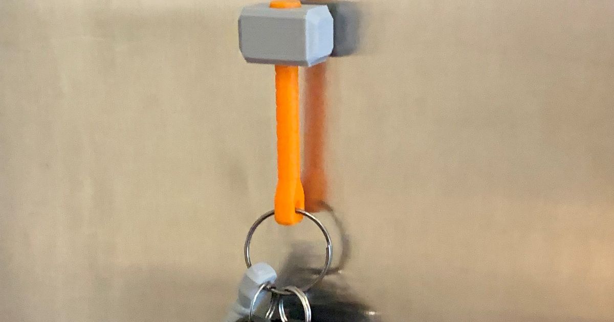 Mjolnir Magnetic Keychain by chrisseebee | Download free STL model ...