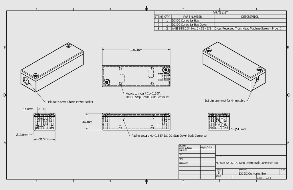 DC-DC Converter Box for XL4015 Buck converter by DJ_Foot | Download ...