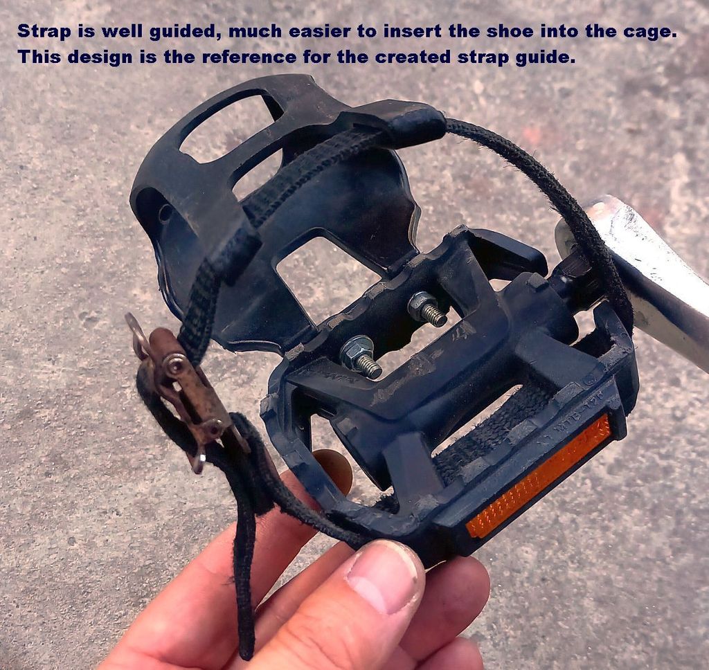 Toe cage strap guide- bicycle pedal by krahut | Download free STL model ...